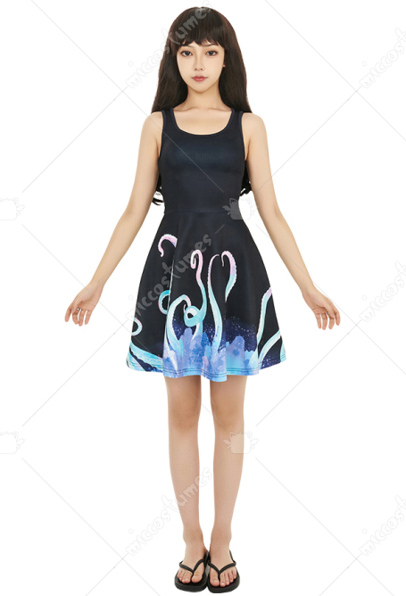 Women Tank Sundress - Colorful Tentacle Prints Sleeveless Sundress ...
