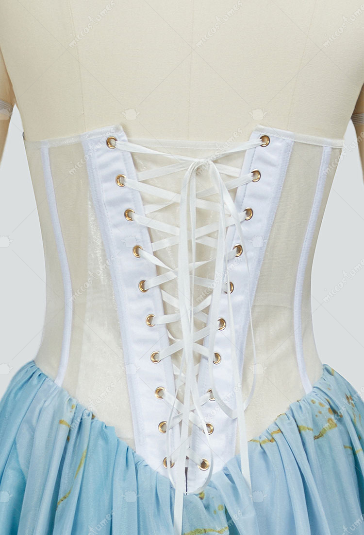 Women Medieval Mermaid Dress - Renaissance Vintage Blue Gradient Dress ...