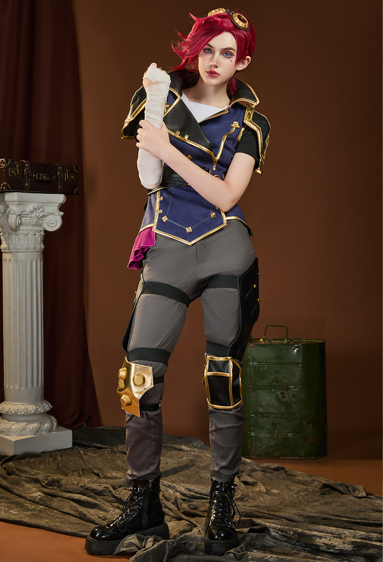 Vi Costume- Jacket and Pants with Belt Arcane LOL Cosplay | Top Quality ...