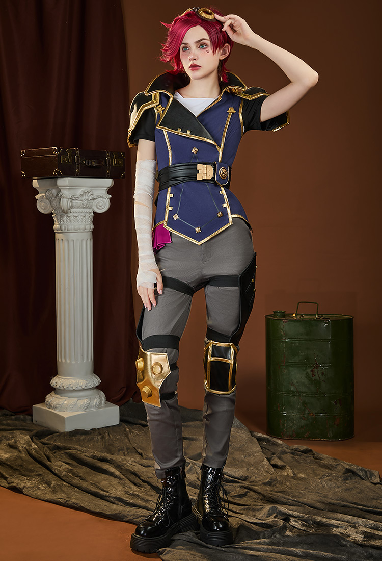 Vi Costume- Jacket and Pants with Belt Arcane LOL Cosplay | Top Quality ...