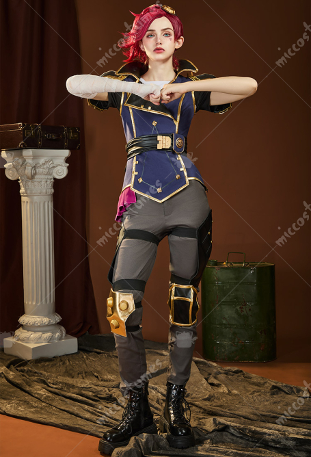 Vi Costume- Jacket and Pants with Belt Arcane LOL Cosplay | Top Quality ...