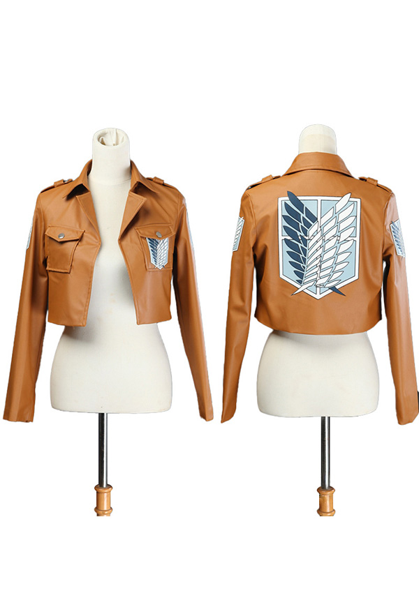 Investigation Corps Short Coat - AoT Khaki Uniform Crop Jacket Cosplay ...
