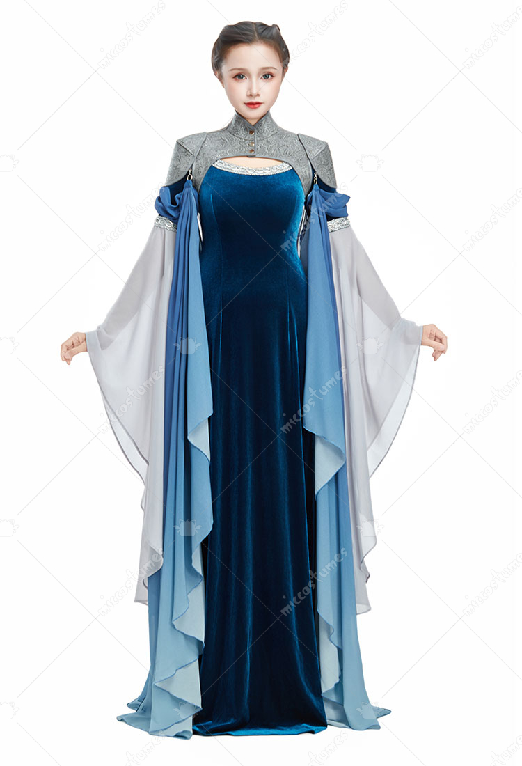 Medieval Gradient Blue Elf Style Shawl - Medieval Accessories | Top ...