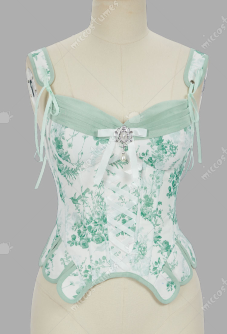 Medieval Retro Floral Pattern Bodice - Renaissance Clothing | Top ...