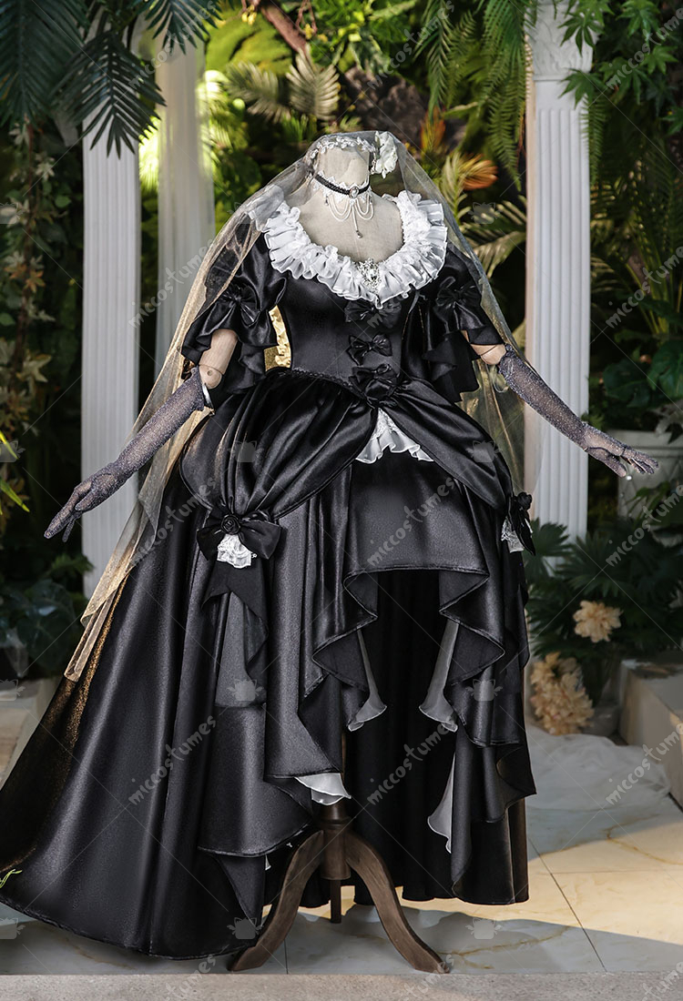 C.C. Final Rose Skin Cosplay - Kostüm Kleid mit Strumpfhose Schleier ...