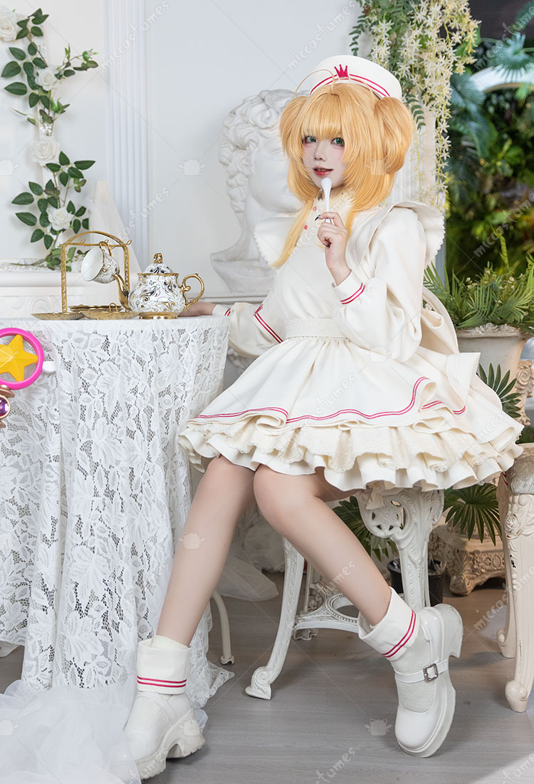 Card Master Sakura Sakura Kawaii Lolita White Dress - Anime Cosplay ...