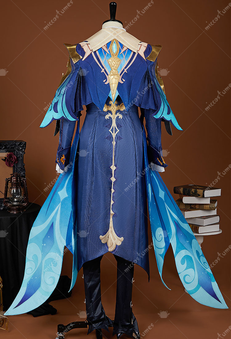 Neuvillette Costume- Long Robe and Trousers with Long Shawl and Gloves ...