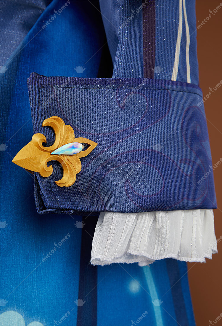 Neuvillette Costume- Long Robe and Trousers with Long Shawl and Gloves ...