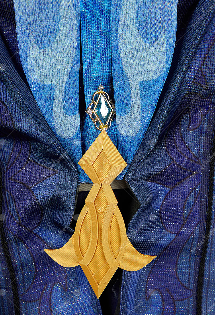 Neuvillette Costume- Long Robe and Trousers with Long Shawl and Gloves ...