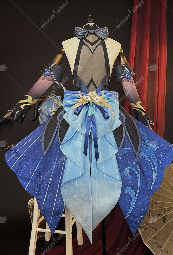 Ganyu Costume- Halter Dress with Headpiece Gloves and Bowknot Genshin ...