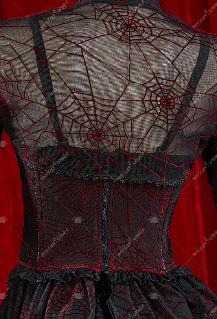 Gothic Black & Red Vampire Corset Dress Set - Halloween Cosplay | Top ...