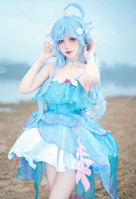 Women Dolia Costume - Strap Dress and Bracelet with Necklace and Hair ...