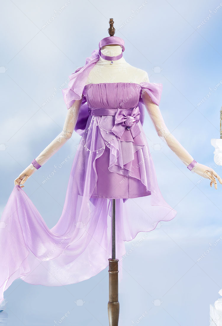 Women Grace Costume - Purple Dress Set with Hair Band Stockings ...