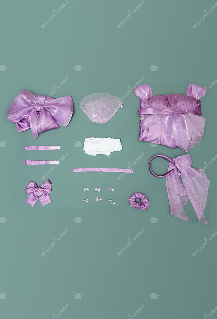 Women Grace Costume - Purple Dress Set with Hair Band Stockings ...