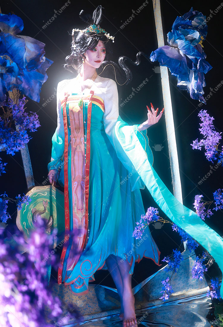 Jade Phial Grace Costume - Dress Shawl Set Identity V Naiad Cosplay ...