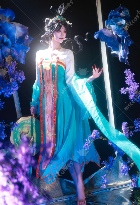 Jade Phial Grace Costume - Dress Shawl Set Identity V Naiad Cosplay ...