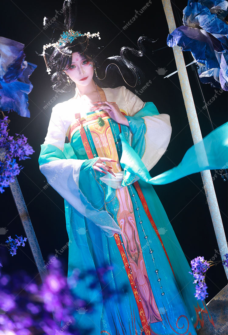 Jade Phial Grace Costume - Dress Shawl Set Identity V Naiad Cosplay ...