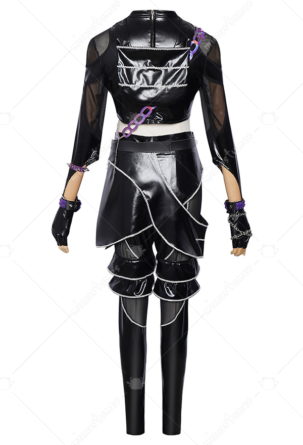 Kpop Slayers Black Hair Lead Rapper Black Battle Outfit - Cosplay ...