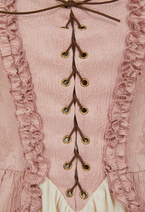 Mujer Traje - Vestido Corto de Estilo Medieval Rococó con Encaje Floral ...