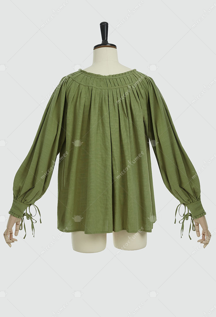 Women Costume - Medieval Renaissance Vintage Green Lace Up Long Sleeve ...