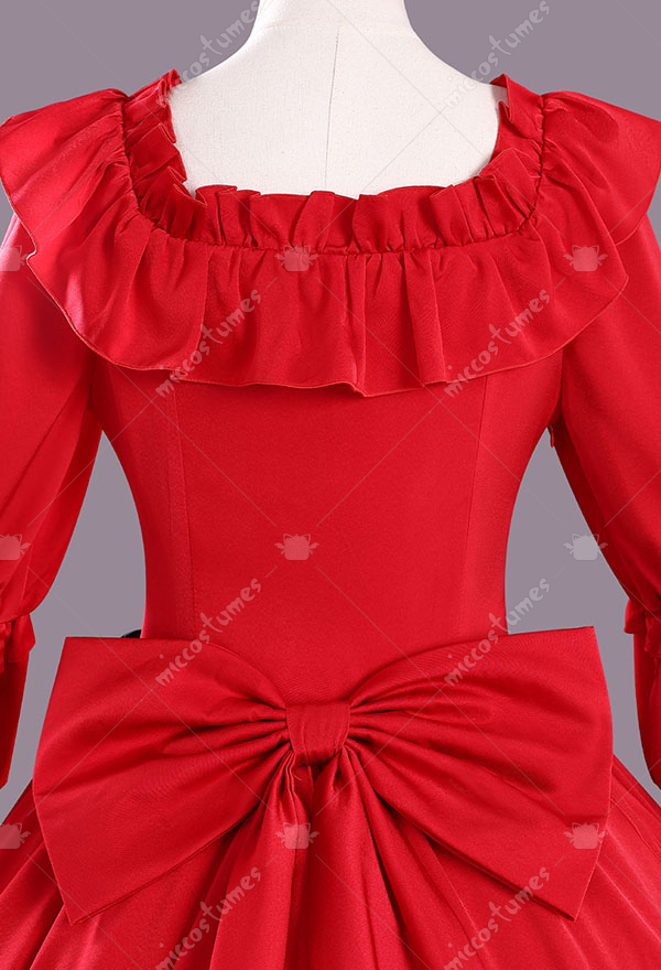 Scarlet Cosplay Kostüm - Rotes Kleid mit Schleife Ohrringen | Cosplay ...