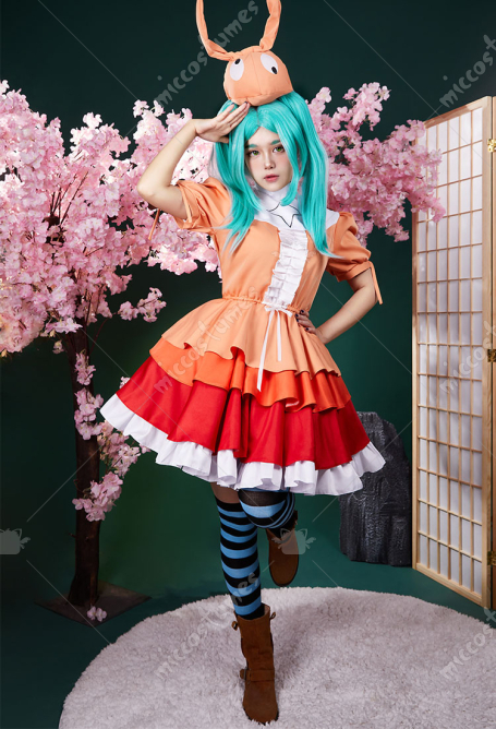 Ononoki Yotsugi Costume- Puffy Sleeve Blouse and Skirt with Doll Head ...