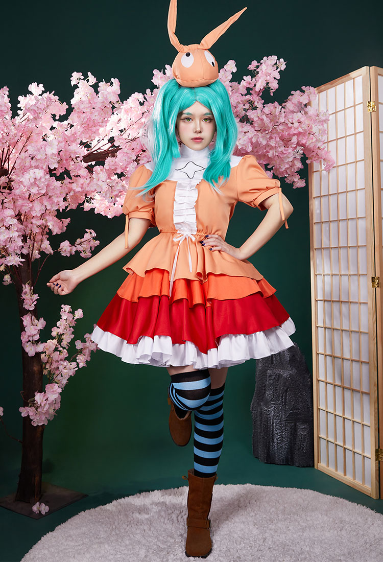 Ononoki Yotsugi Costume- Puffy Sleeve Blouse and Skirt with Doll Head ...