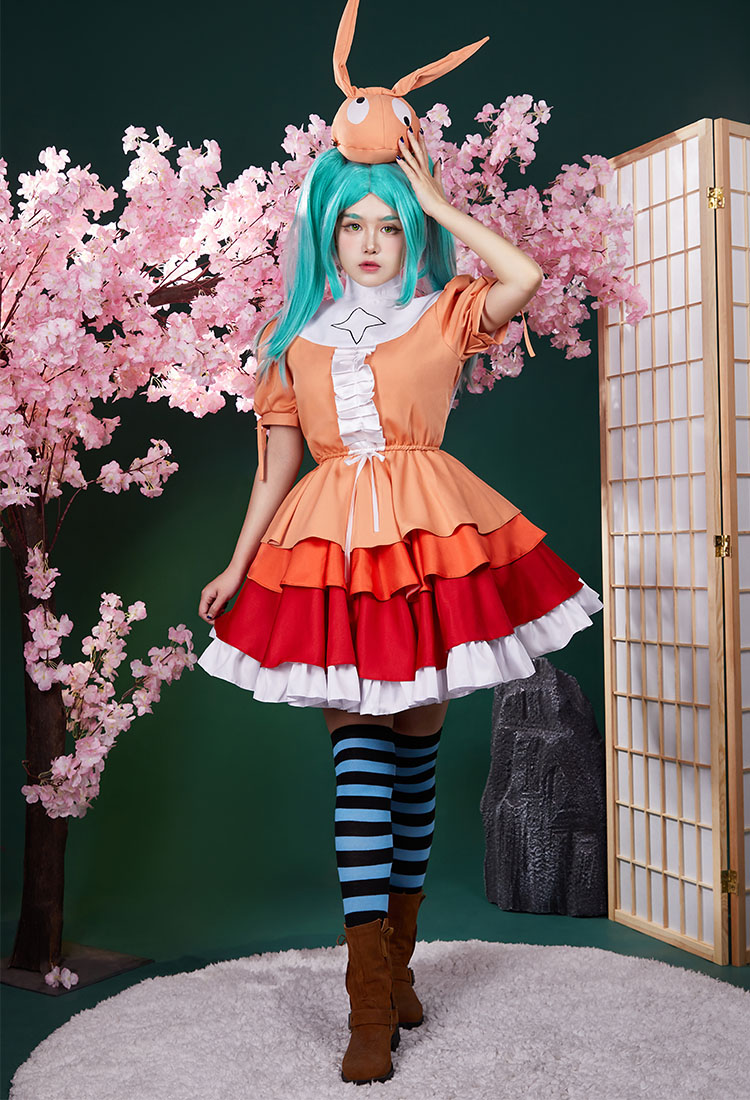 Ononoki Yotsugi Costume- Puffy Sleeve Blouse and Skirt with Doll Head ...