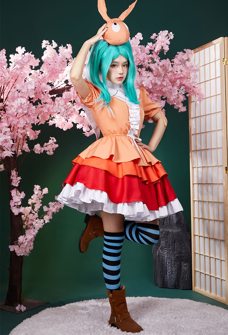 Ononoki Yotsugi Costume- Puffy Sleeve Blouse and Skirt with Doll Head ...