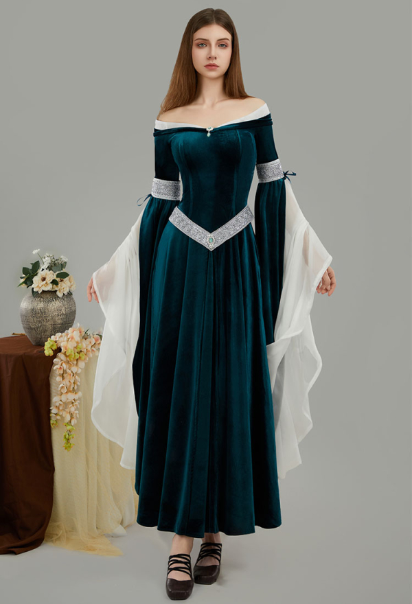Mujer Traje De Cosplay- Vestido Largo de Estilo Elfo Medieval con ...
