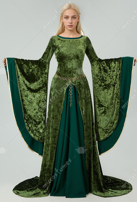 Women Queen Elinor Costume- Renaissance Medieval Style Long Wide ...