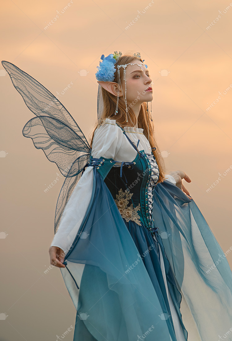 Ropa medieval renacentista para mujer: vestido de estilo elfo con ...