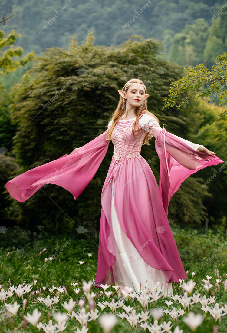 Medieval Renaissance Elf Style Pink Costume - Fairy Dress | Top Quality ...