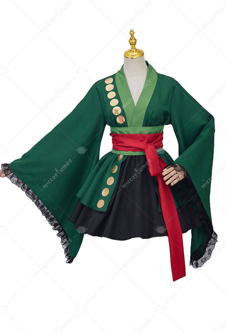 Zoro Costume- Kimono Top Skirt with Obi and Belt OP Cosplay | Top ...