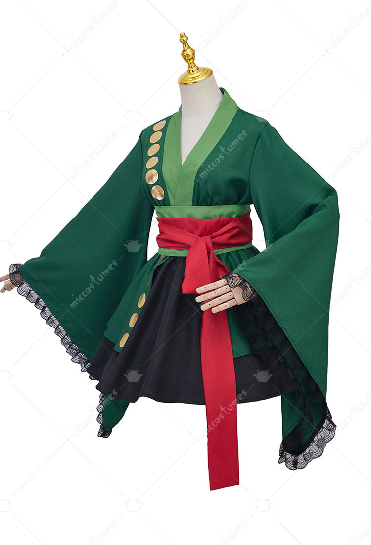 Zoro Costume- Kimono Top Skirt with Obi and Belt OP Cosplay | Top ...