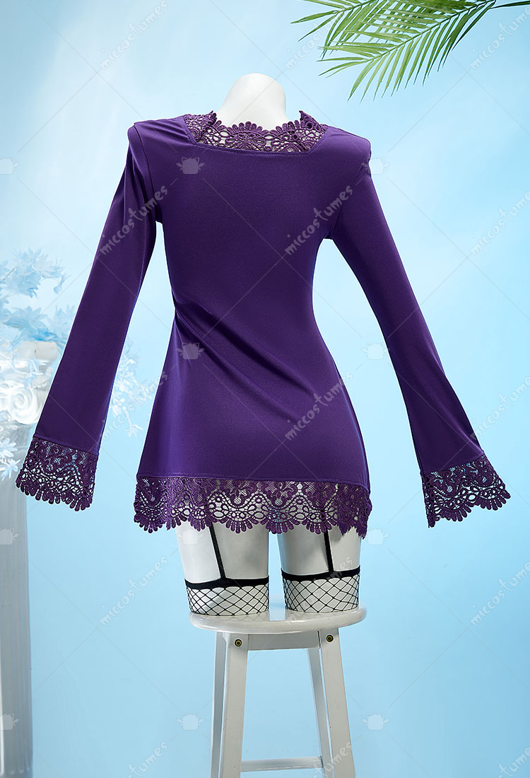 Nico Robin Cosplay - Cuello Cuadrado Vestido de Encaje con Medias de ...