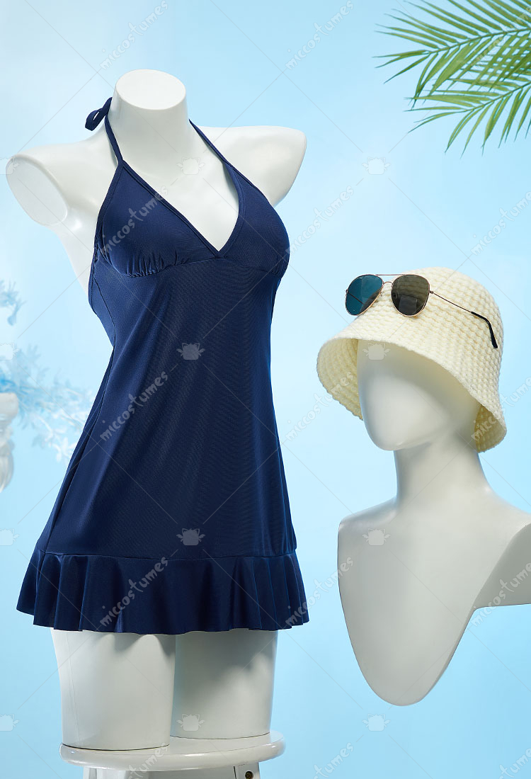 Nico Robin Cosplay - Deep V Halter Neck Skirt with Hat Cosplay Costume ...