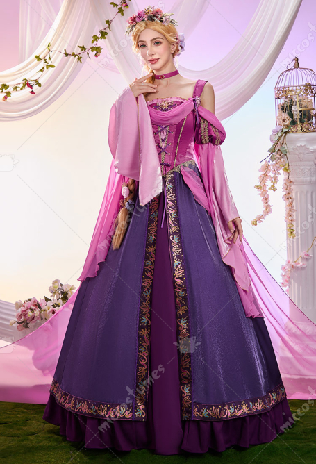 The Long Hair Princess Medieval Halloween Costume - Princess Dress for ...