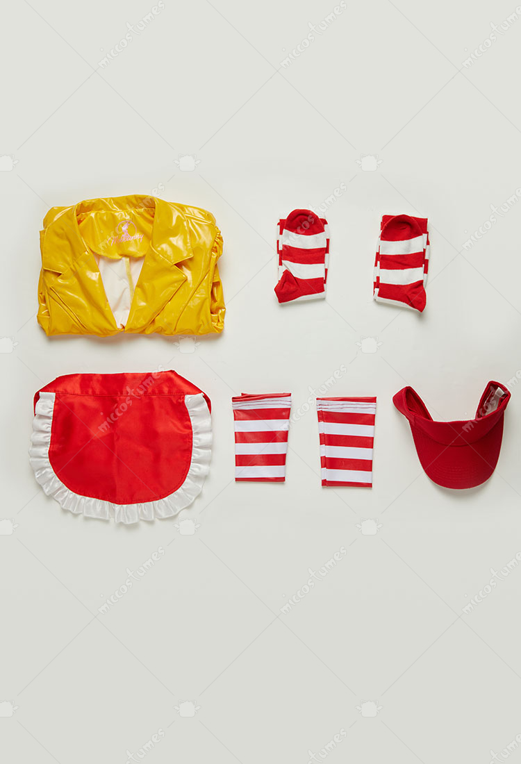 Maid Uniform Waitress Sexy Lingerie - Yellow Dress with Red Apron and ...
