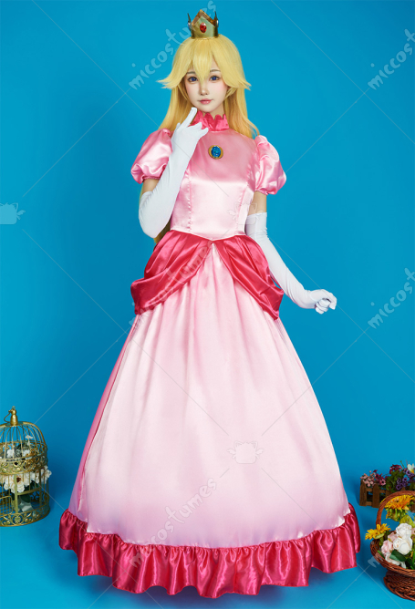 Dress and Crown with Crinoline and Gloves - Women Princess Cosplay ...