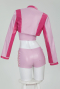 Women Racing Suit Costume - Peach Pink Short Top and Jacket with Shorts ...