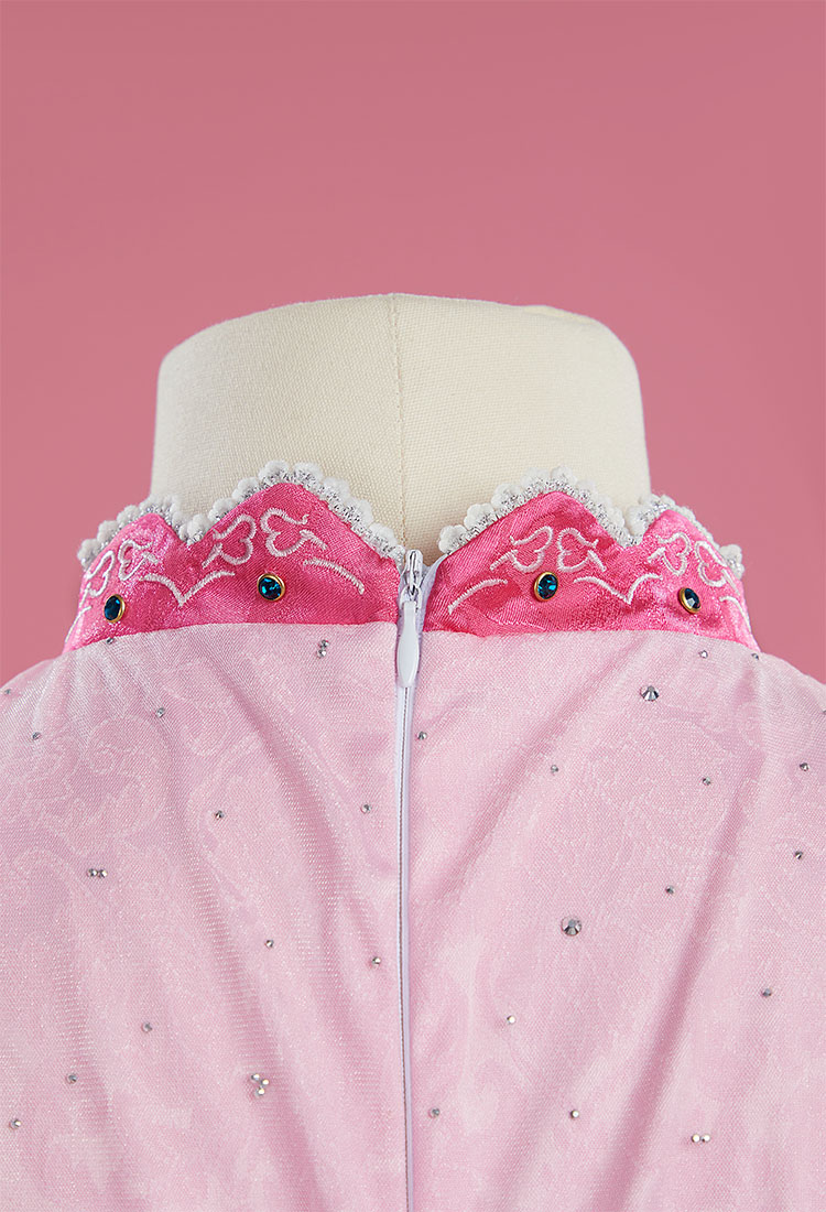 Girl Peach Costume - Dress with Apron and Waist Chain Game Cosplay ...