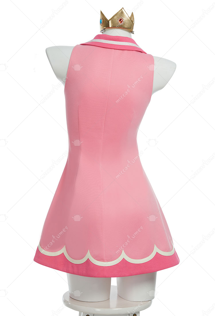 Costume de Princesse Peach - Robe Tennis avec Couronne Boucles d ...