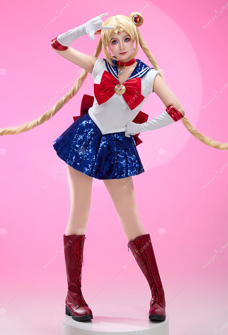 Sailor Moon Usagi Costume - Stage version Dress with Gloves and Hair ...