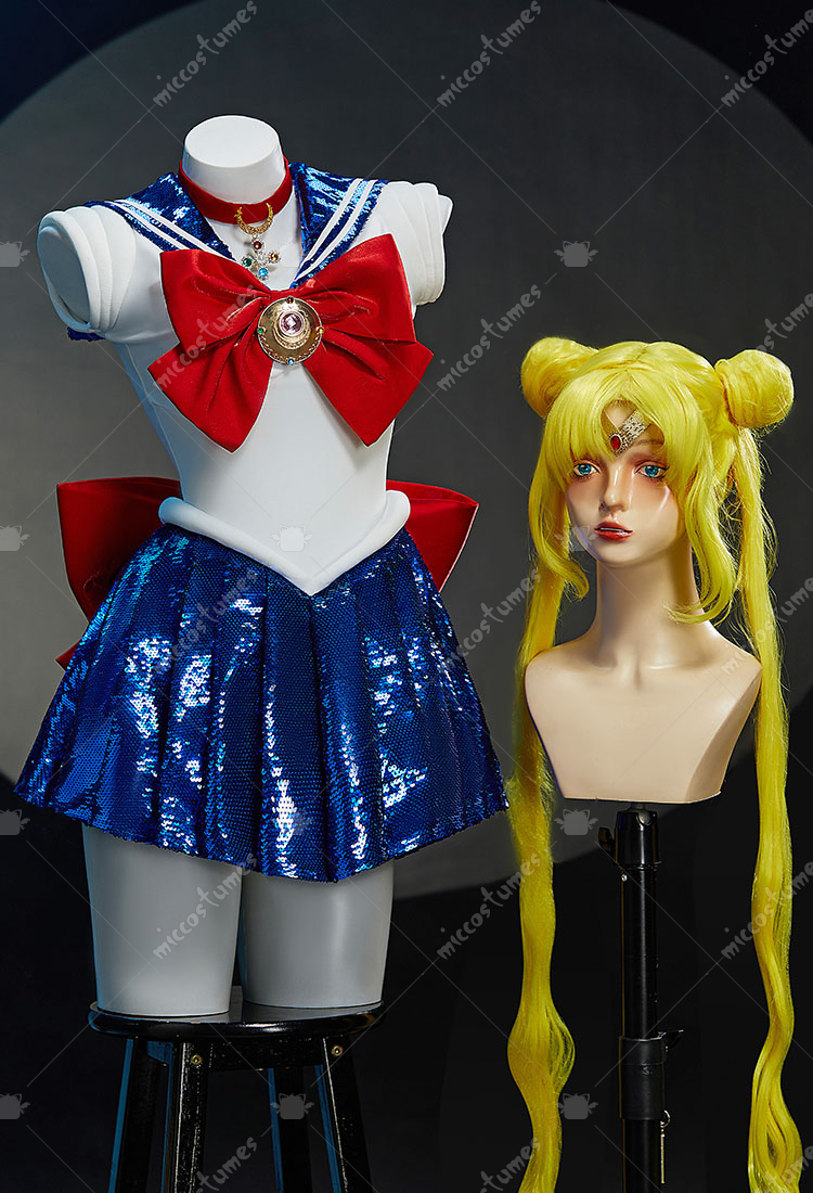 Sailor Moon Usagi Stage Version Costume - Dress with Gloves and Hair ...