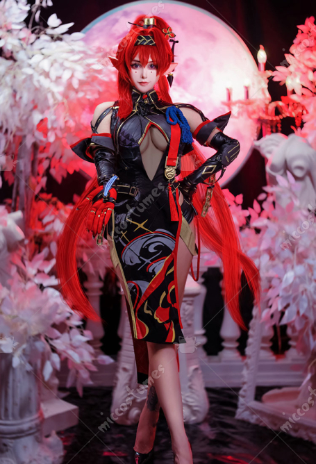 Women Yinlin Costume - Halter Dress Set with Headband and Panty Wuthering Waves Cosplay | Top ...