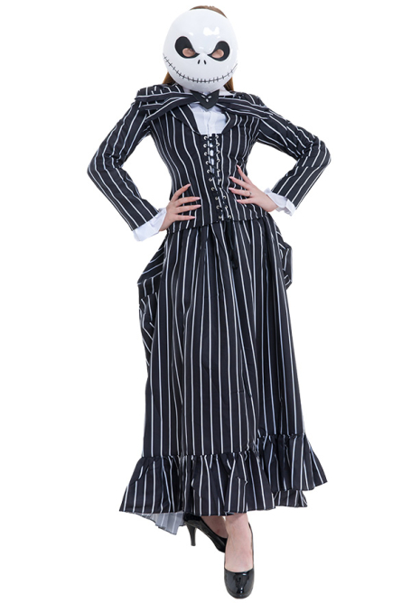 Halloween Black White Stripe Costume for Male and Female - Christmas ...