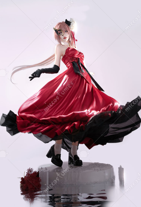 Women Luka Costume- CV03 Red Cocktail Dress with Shawl Gloves and Hat ...