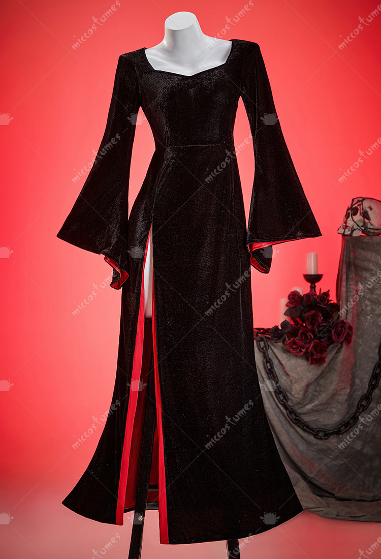 Wednesday Morticia Addams Gothic Cosplay Costume - Halloween Costume ...