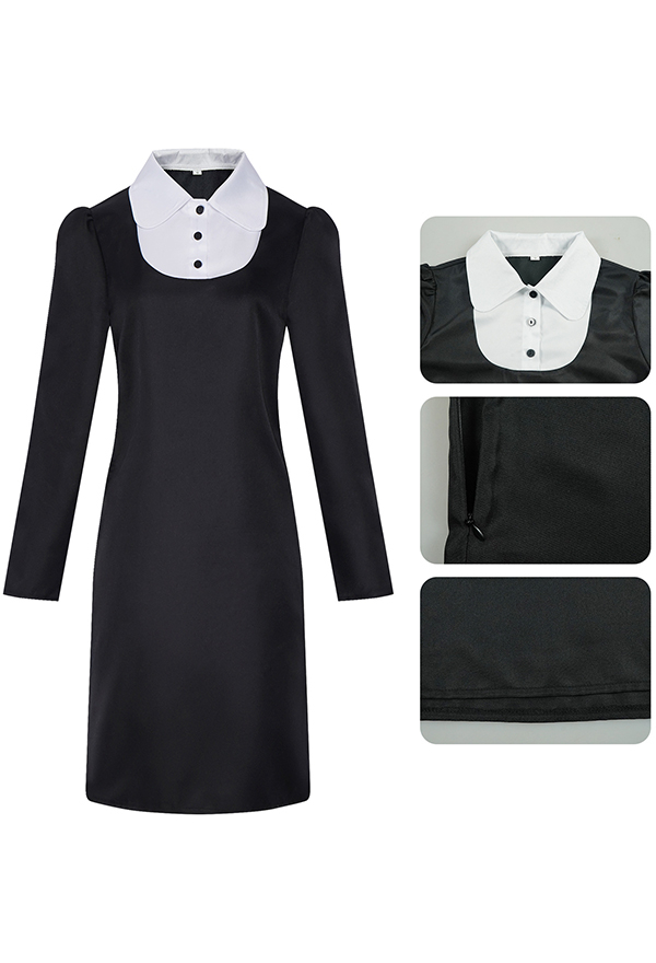 Merlina Addams Cosplay Vestido - Halloween Traje | Vestido de alta ...
